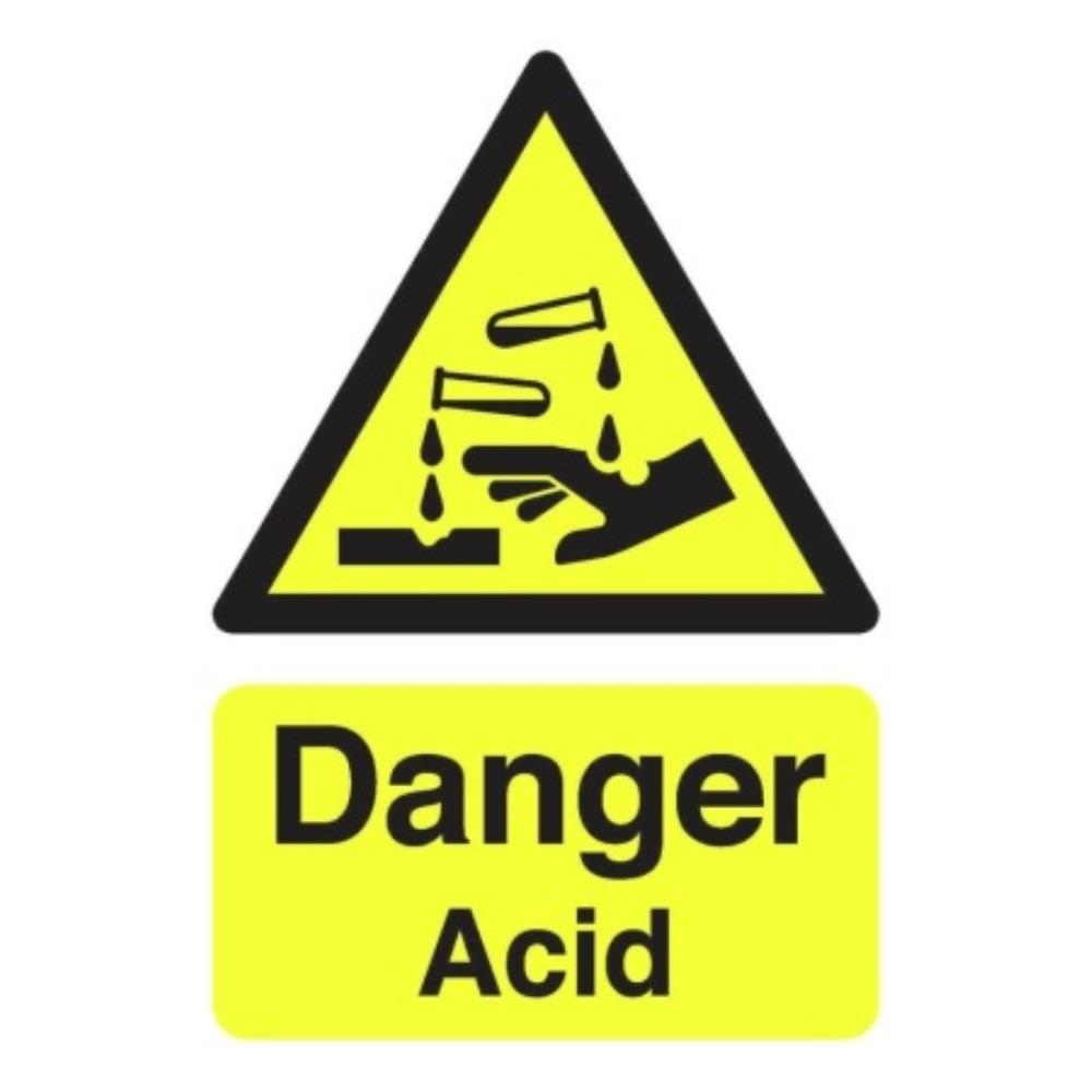 Danger Acid Safety Sign - Self | HA08507S | SIGNS AND LABELS | SLS